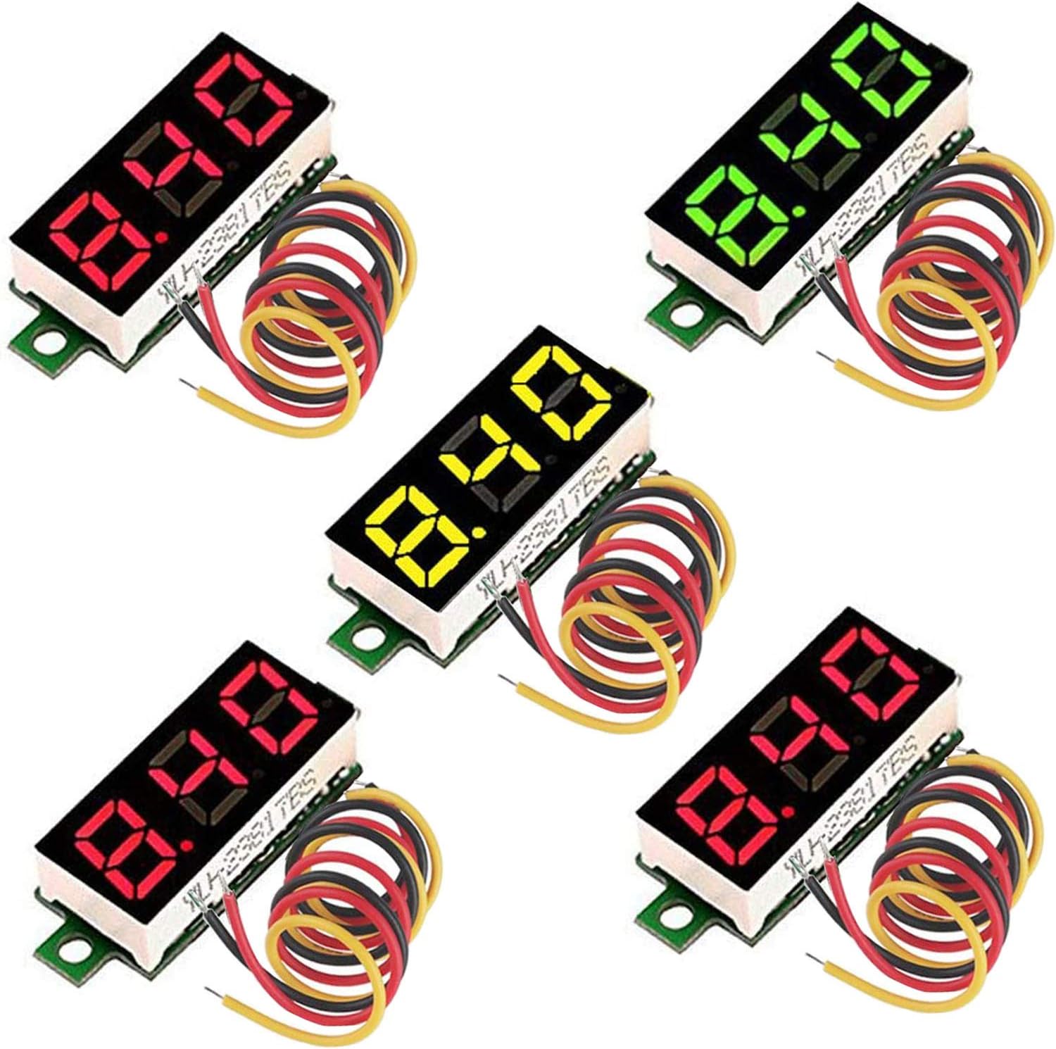 Voltmetro digitale di CC di 5pcs 0,28 pollici 3-Filo 2.5V-30V Mini ...