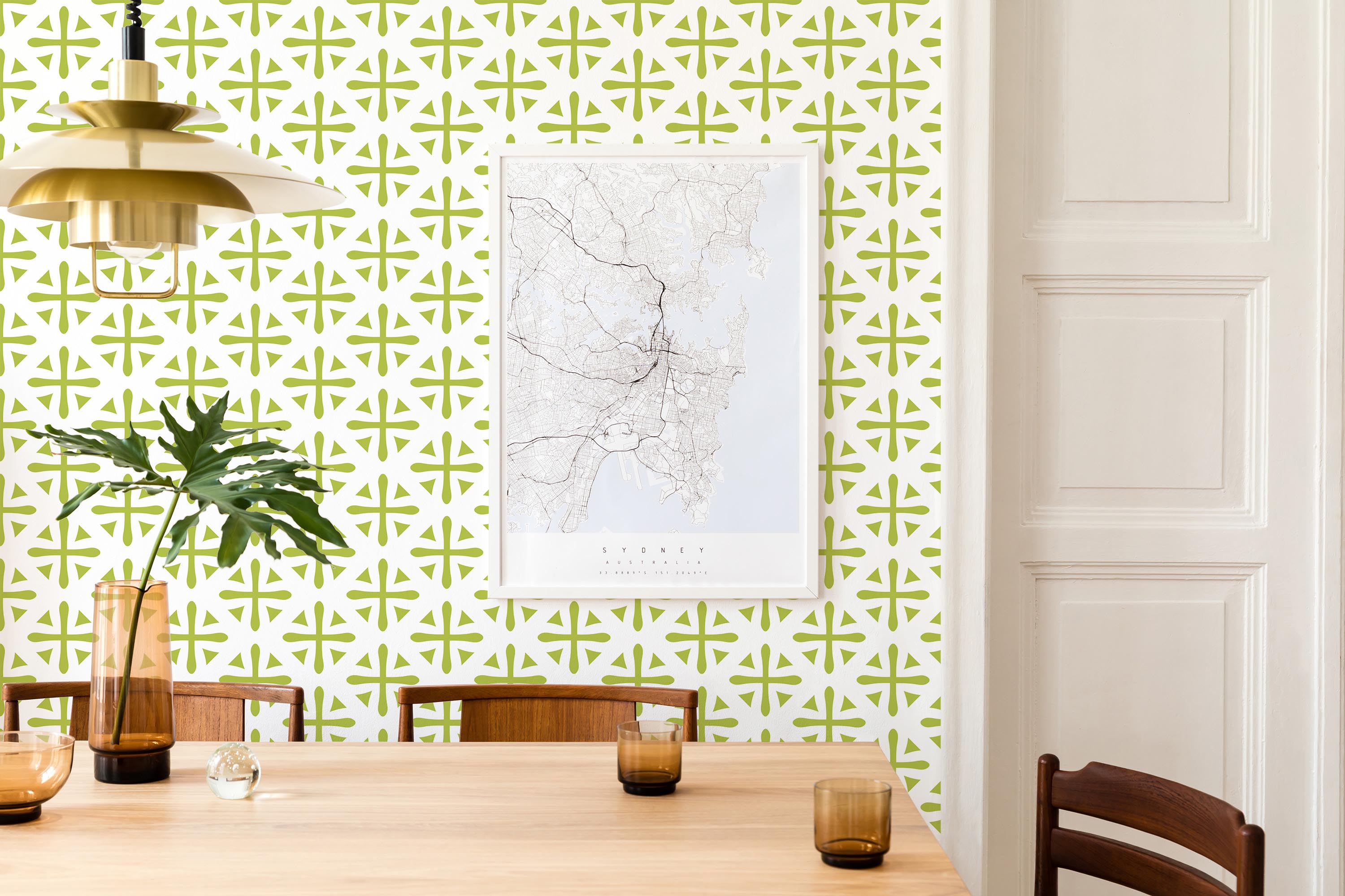 Emerald Geometric Wallpaper | Leroy Merlin