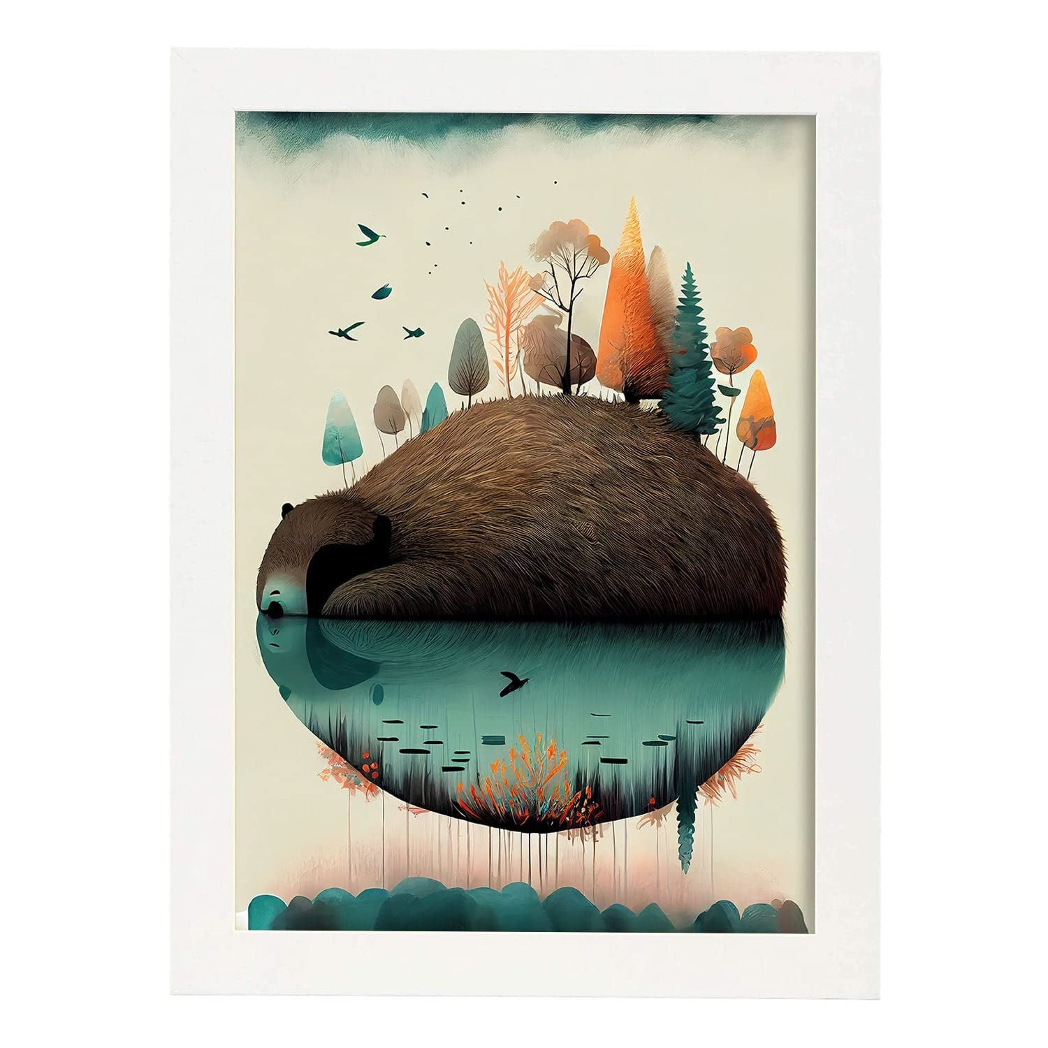 Nacnic Affiche Castor Dans Le Style Précisionnisme Illustrations D ...