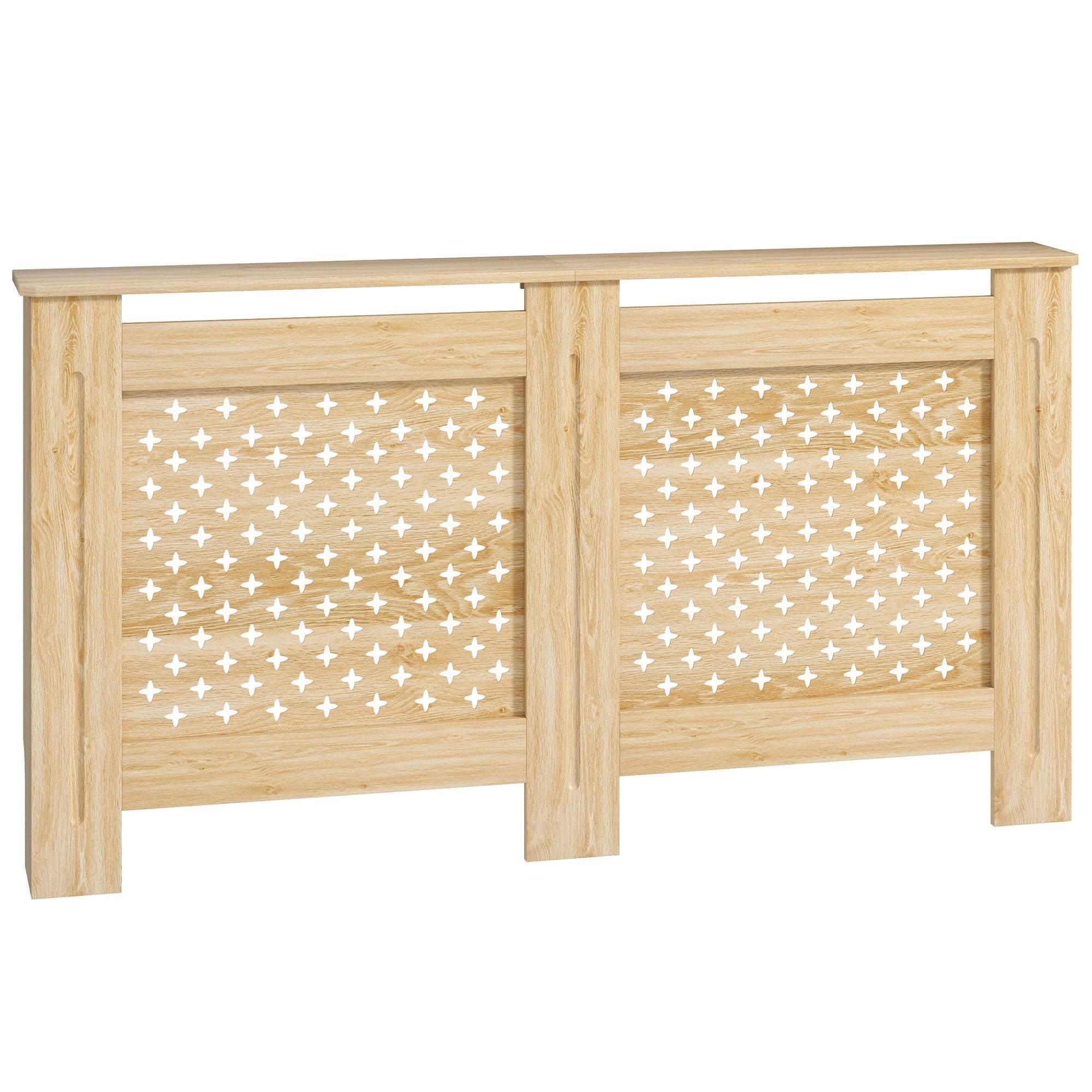 HOMCOM Cache-radiateur MDF, Chêne Bois Mélamine 152x19x82 cm 820 ...