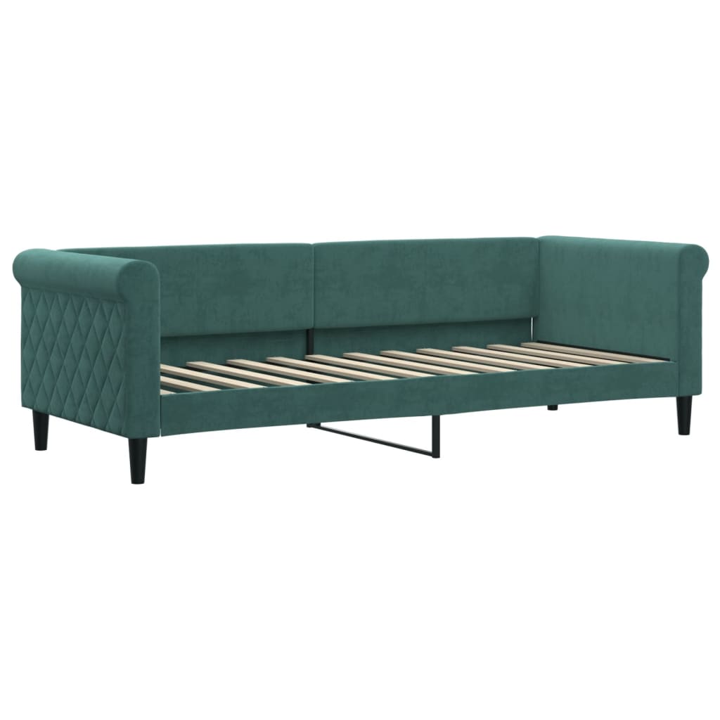 Lit Simple Lit Adulte Lit De Repos Sans Matelas Vert Foncé 80x200