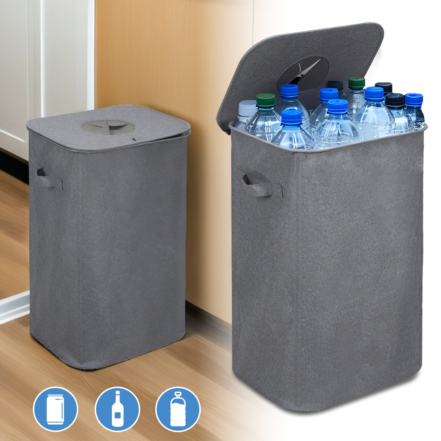 100L stockage des bouteilles consignées Poubelle Recyclage Avec 2 Sacs ...