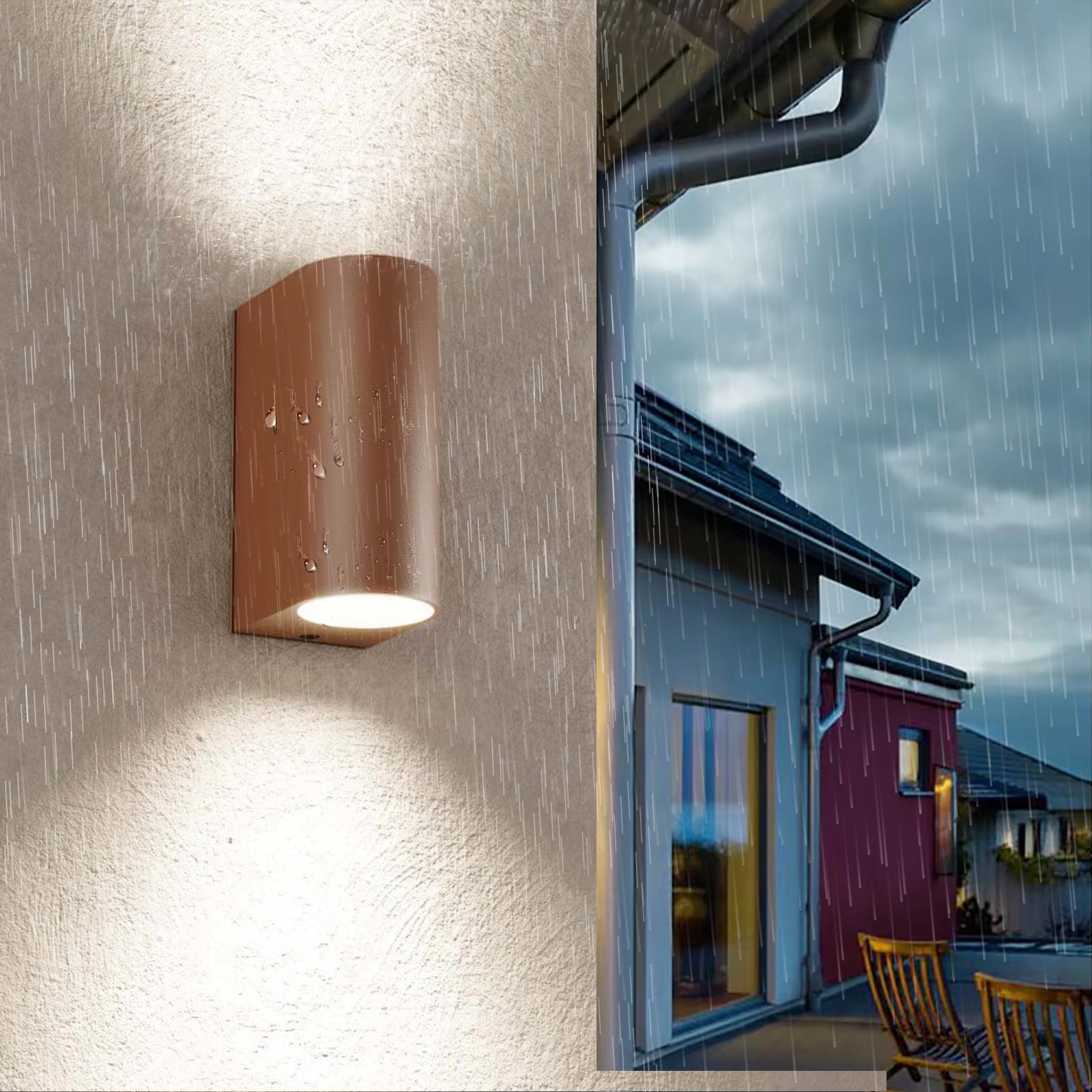 Applique murale LED GU10 double émission applique jardin cour entrée ...