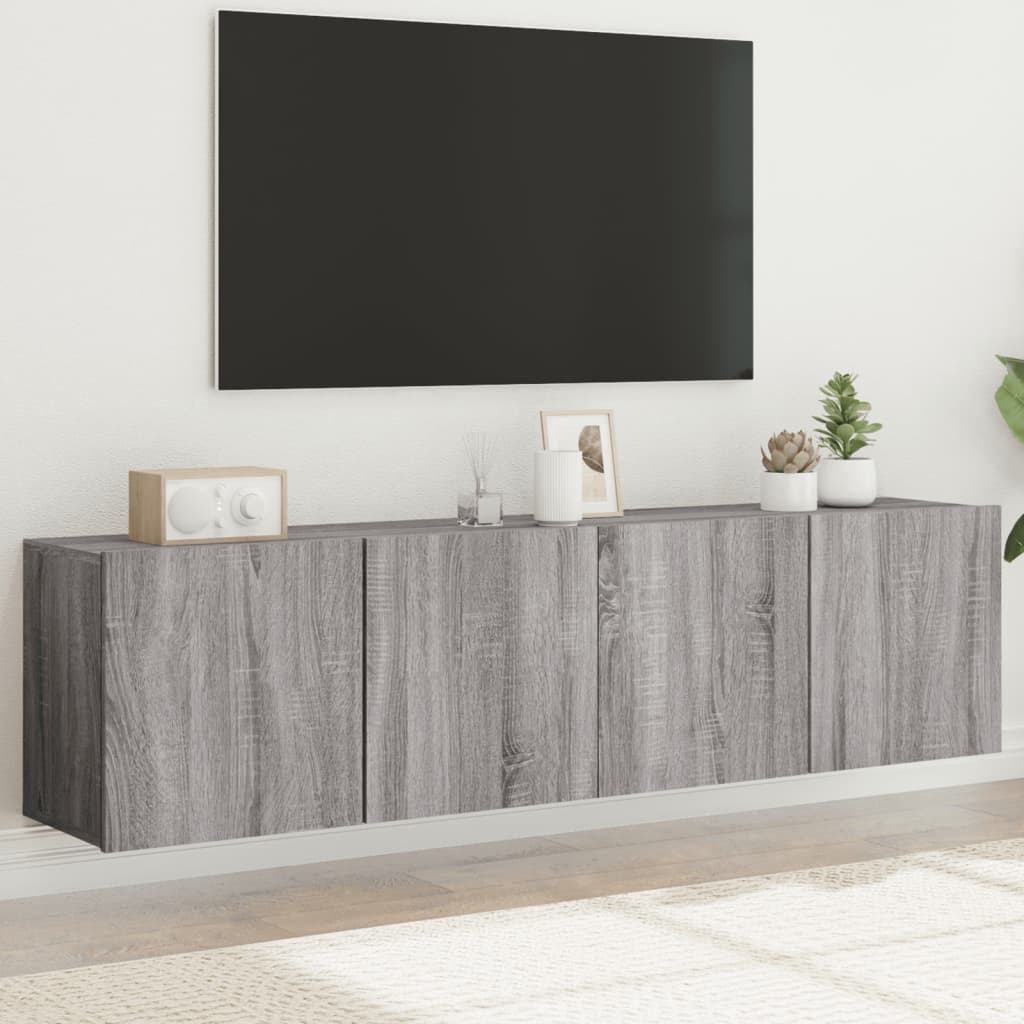 Muebles TV de pared 2 uds sonoma gris 80x30x41 cm | Leroy Merlin