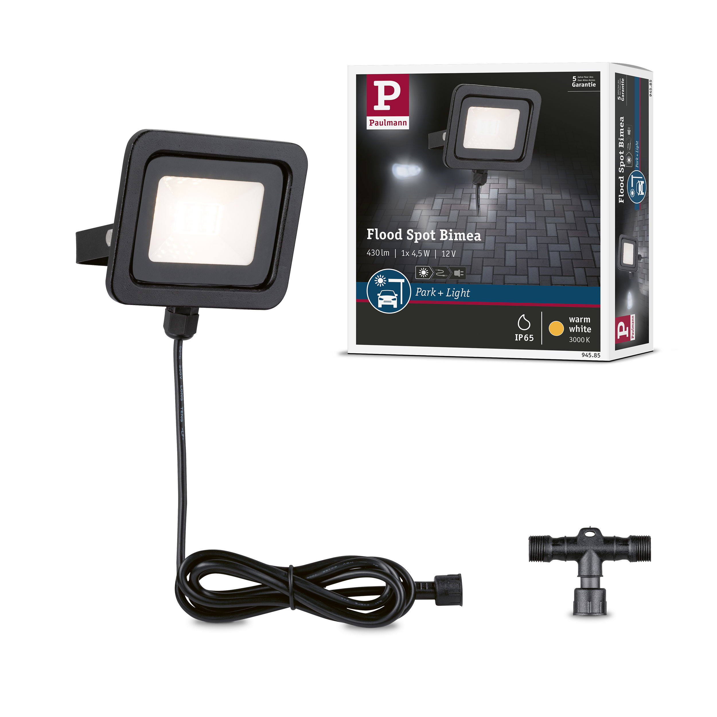 Park + Light Applique d'extérieur LED Bimea IP65 3000K 4,5W Noir ...