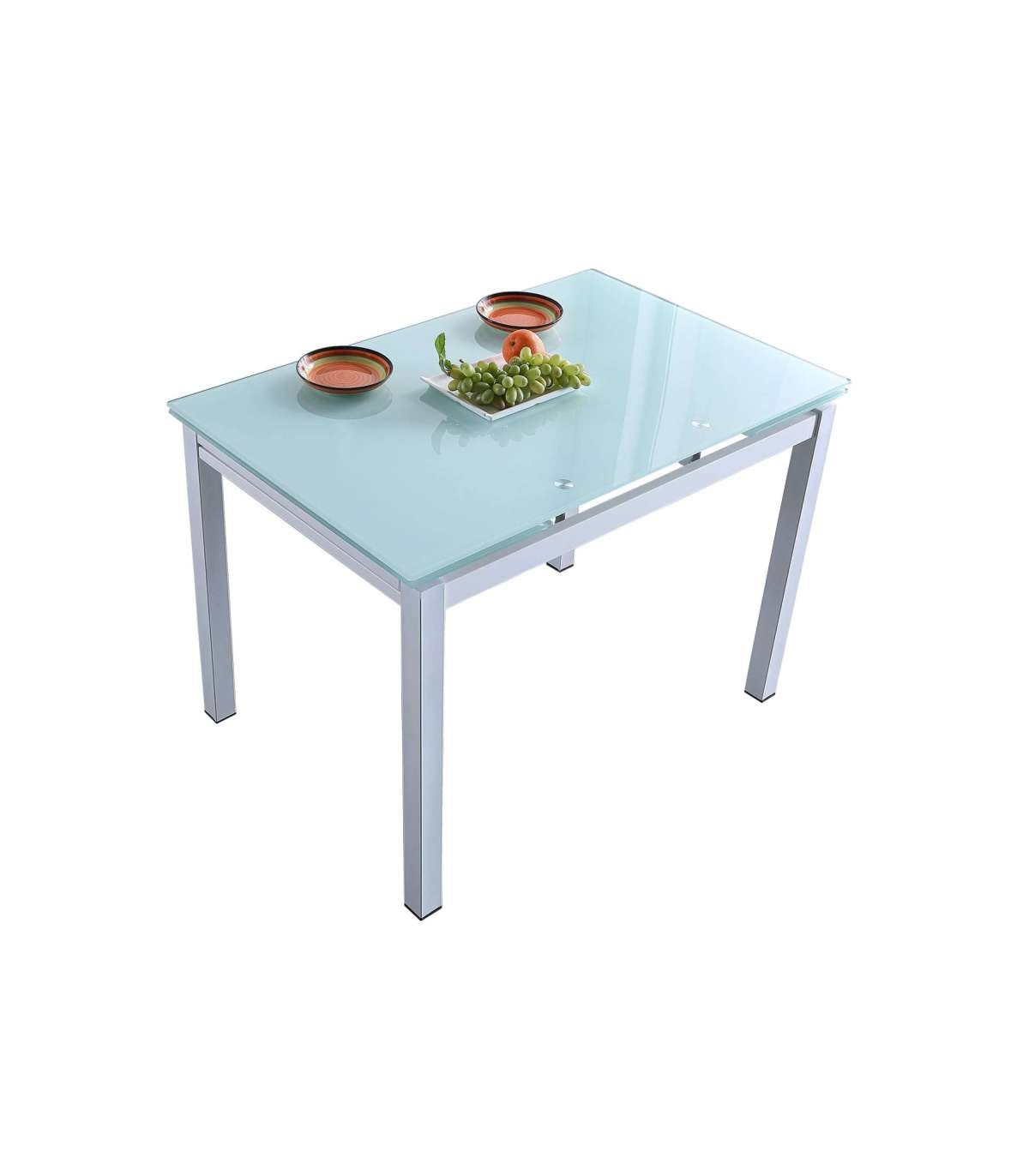 Mesa comedor extensible Milan acabado blanco, 75 cm(alto)110/170 cm ...