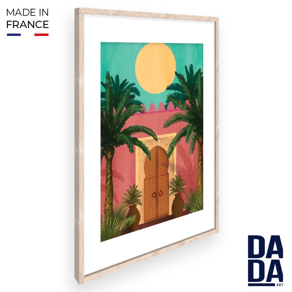 Image encadrée avec cadre CHÊNE / 40x50cm / Oasis ensoleillée / Créé et ...