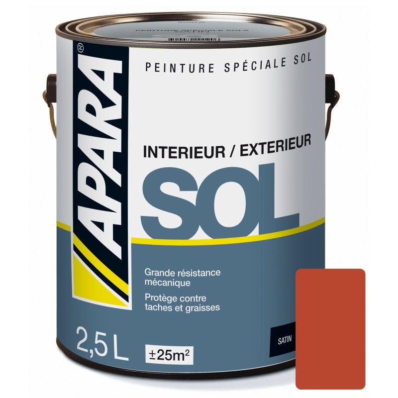 Peinture Sol Satin - APARA 2.5 litres-Rouge tomette (RAL 3013) | Leroy ...