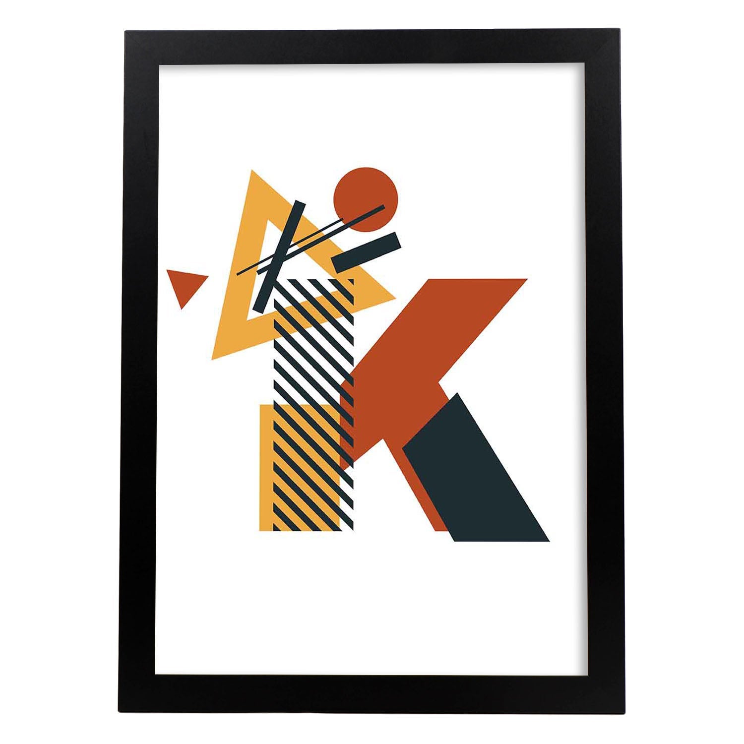 Affiche De La Lettre K. Style De Géométrie Lamine Avec Des Formes Avec ...