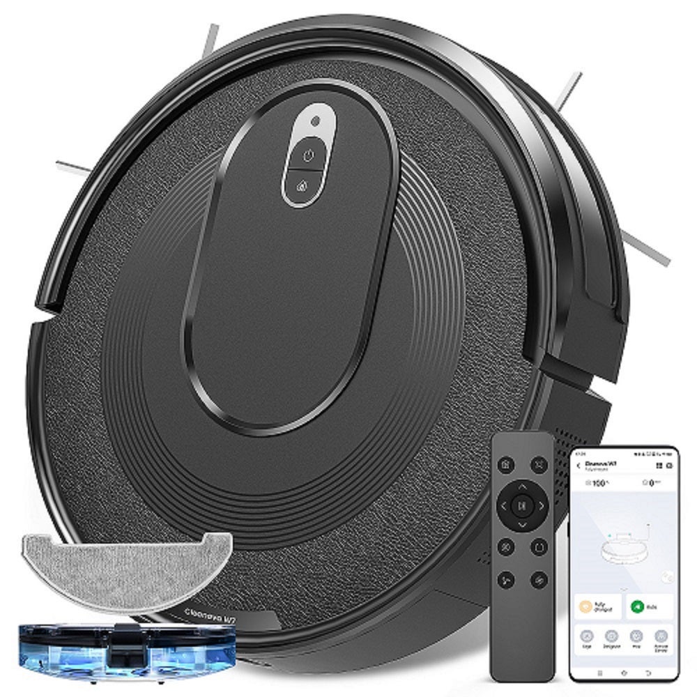 Vactidy Cleanova W7- 4000 Pa Aspirateur Robot Laveur 3 en 1- 120min d ...