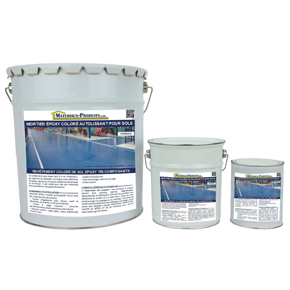 Mortier époxy coloré autolissant pour sols Kit de 2,5 Kg Neutre à ...
