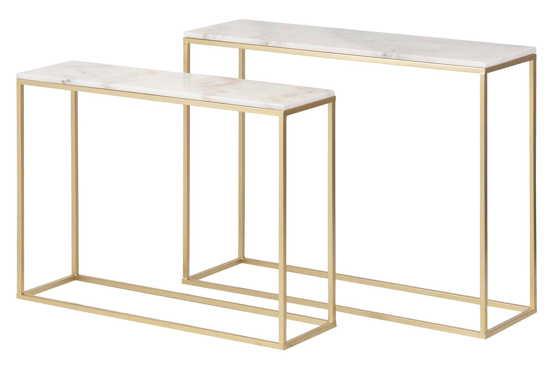 Set 2 Consolas Metal Marmol 100x30x75 91x26x66cm | Leroy Merlin