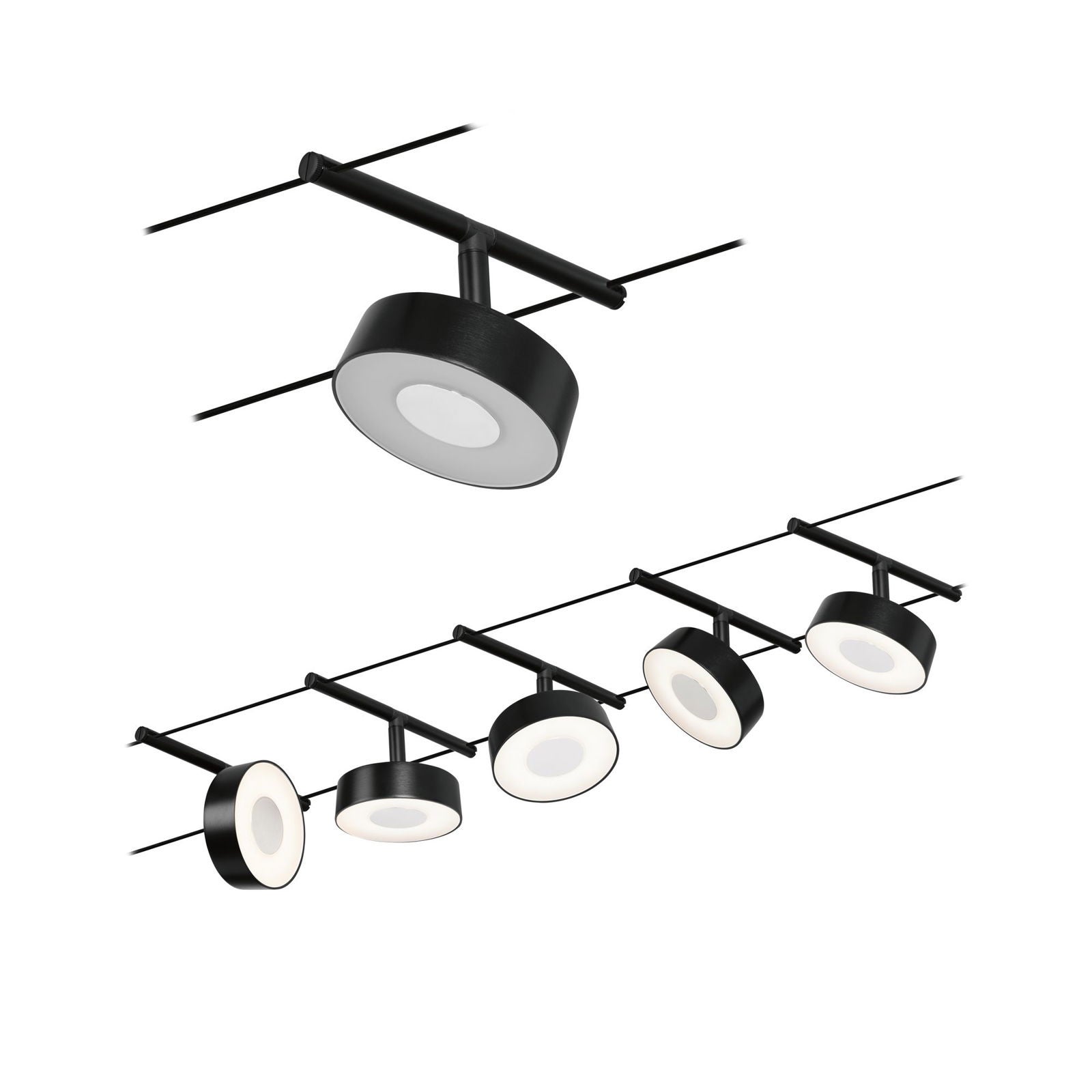 CorDuo Système sur câbles LED Circle Kit de base 5x180lm 5x5W 3000K 230 ...