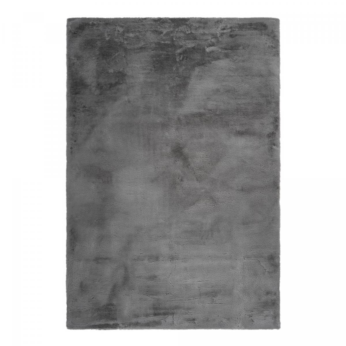 Tapis longs poils shaggy 80x150 rectangle tissé gris motif uni EMOTICO | Leroy Merlin