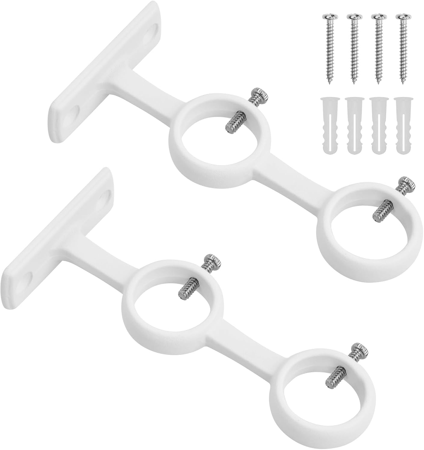 Double Tringle Support de Rideau Robuste et Réglable Support de Pôle à ...