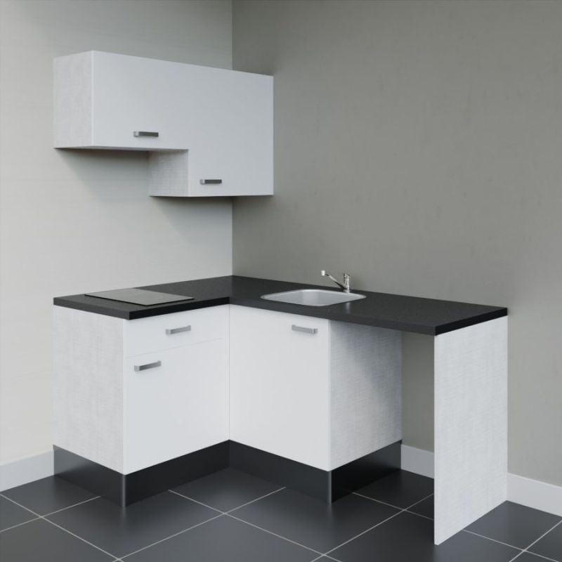 Kitchenette d'angle KA02L-PT avec plan de travail et évier - Façade ...