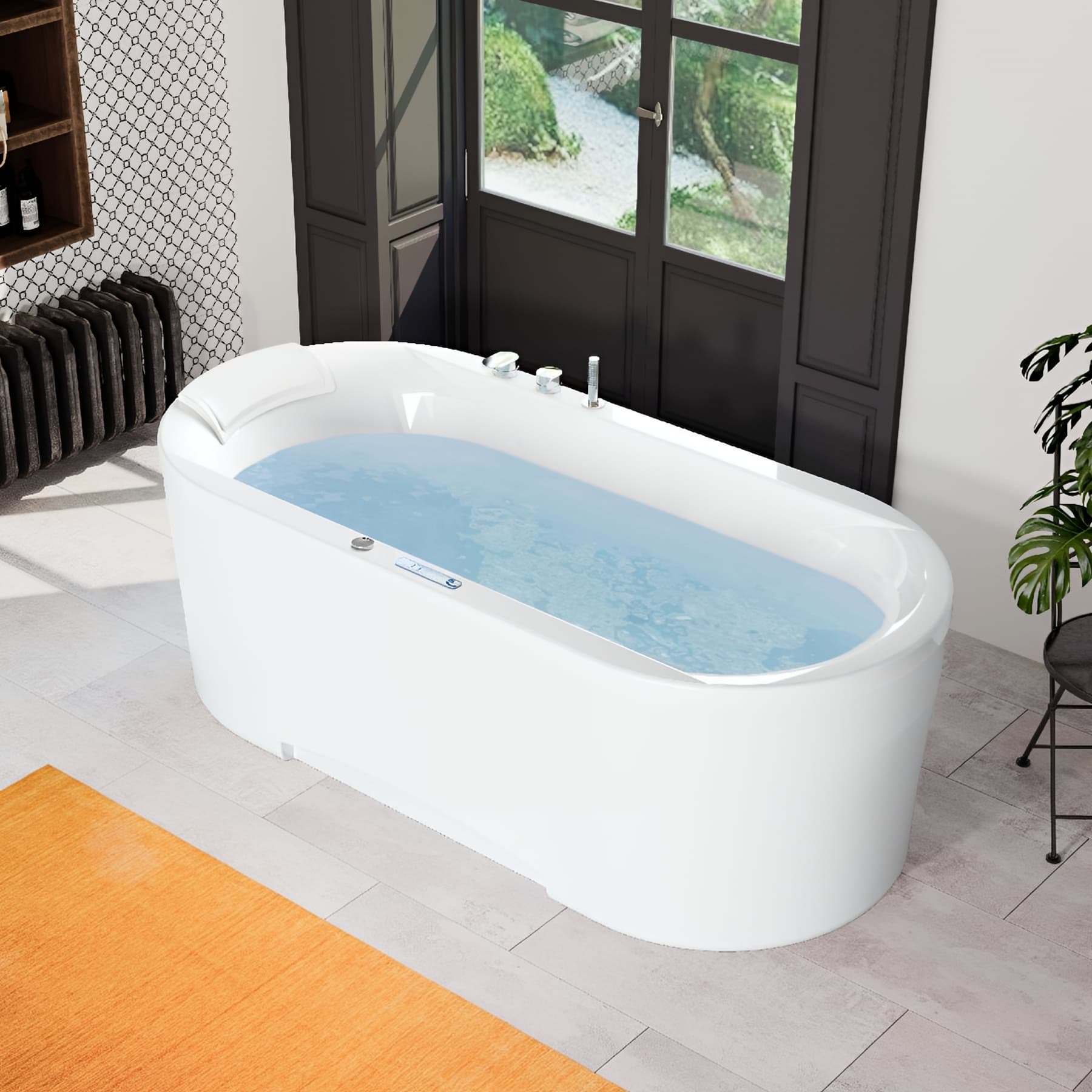 Baignoire îlot balnéo OVVIO 180x85 système balnéo hydromassant ...