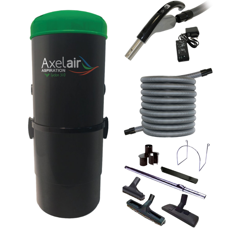 Kit centrale d'aspiration 650 m2 + flexible + poignée radio + kit d ...