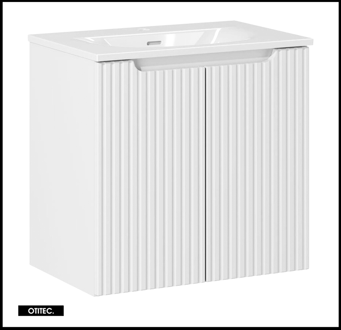 Mueble bajo lavabo de 60 cm - Con lavabo empotrable - Blanco - 2 ...