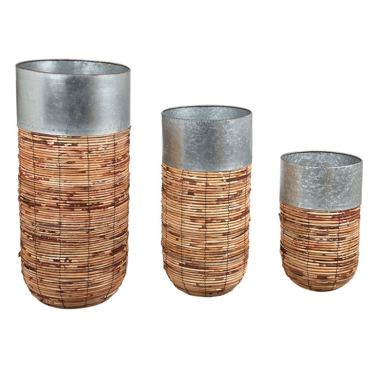 Cache-pots haut en rotin Paolo (Lot de 3) Aubry Gaspard | Leroy Merlin