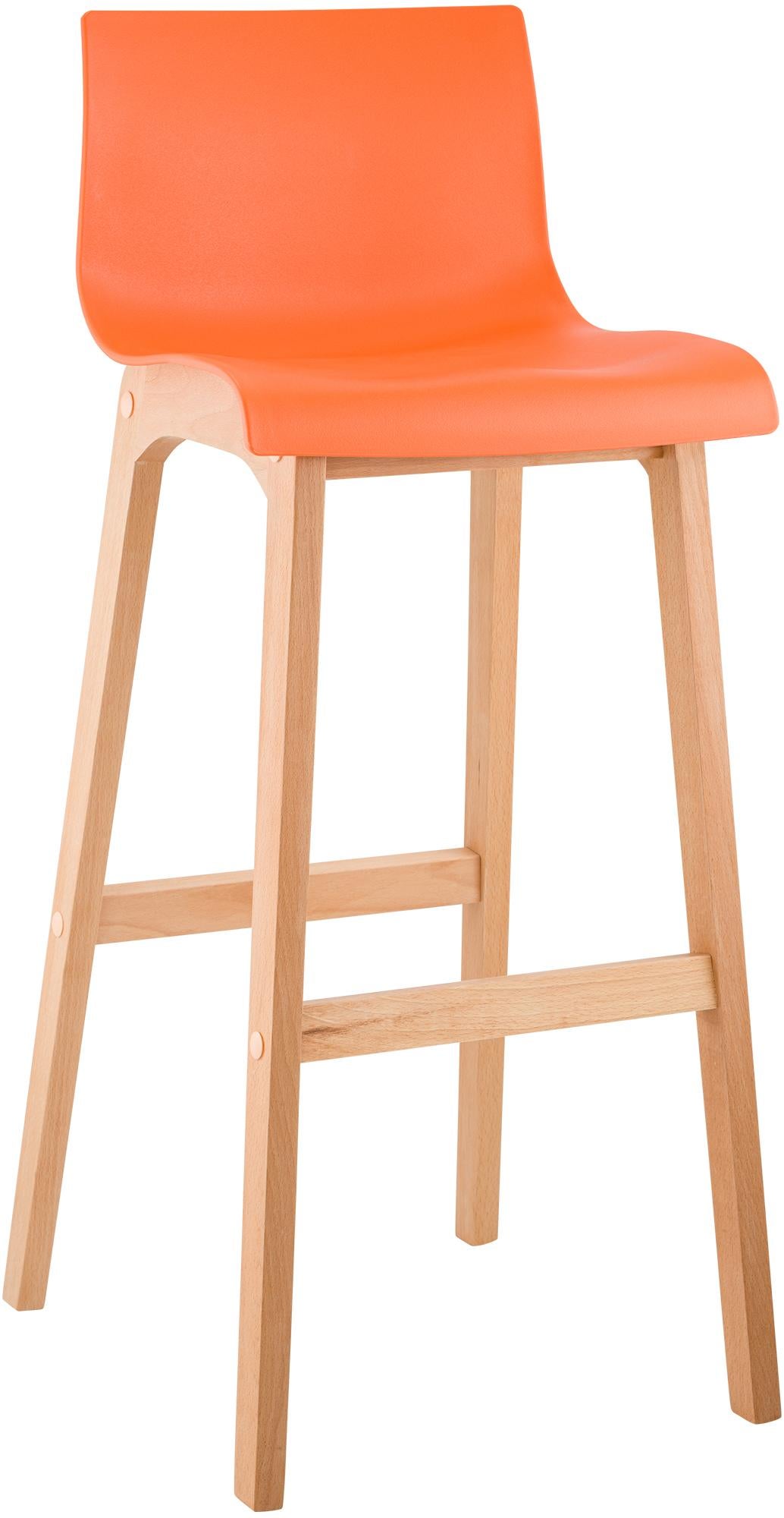 Tabouret de bar Hoover Natura structure 4 pieds orange | Leroy Merlin