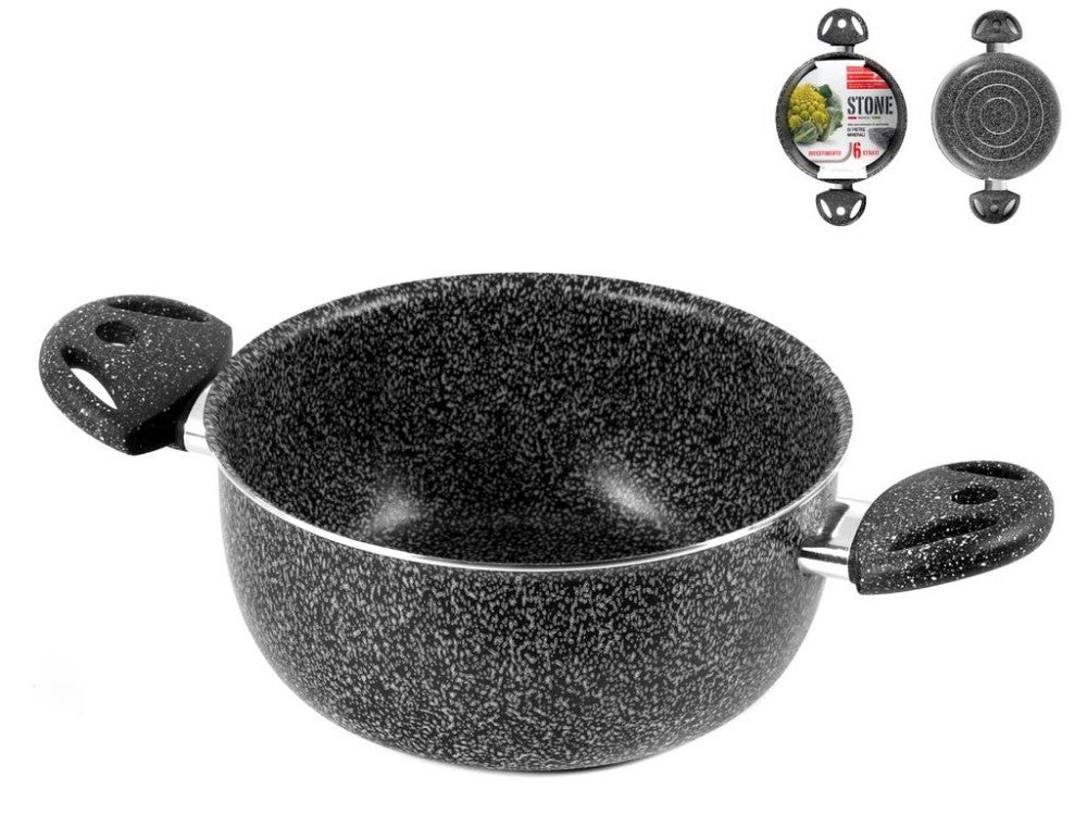 Cocotte antiadhésive « pierre » à 2 poignées Cm22 HOME en aluminium ...