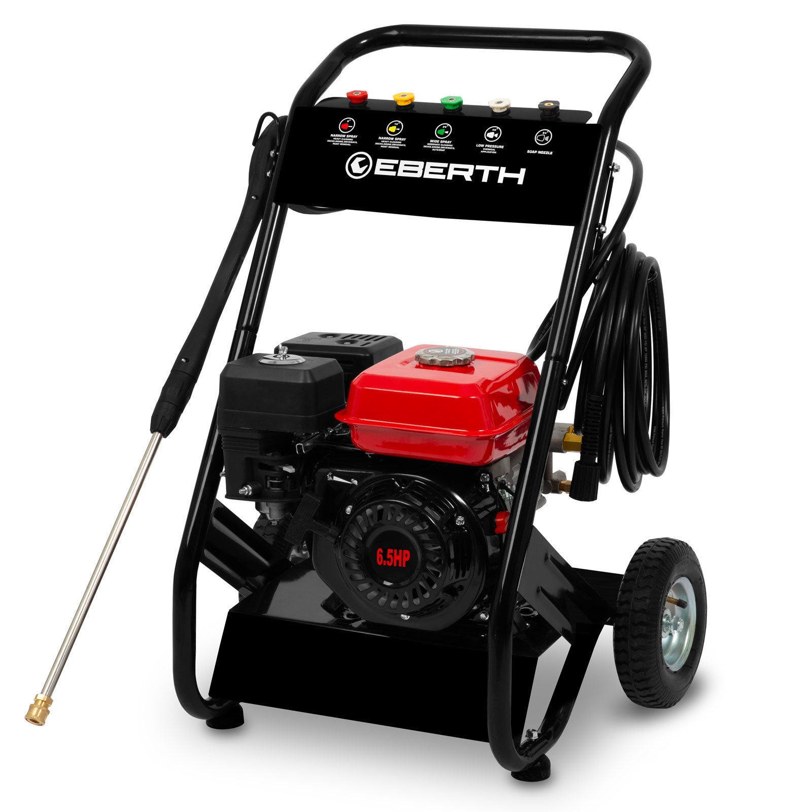 EBERTH Nettoyeur Haute Pression, Moteur à Essence 4 Temps de 6,5 CV ...