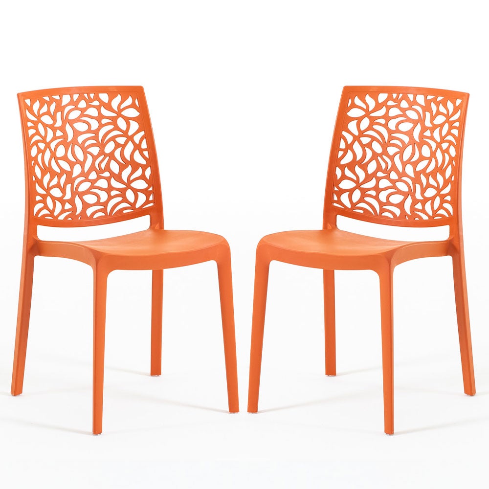 Conjunto de 2 sillas Anna apilables en polipropileno con fibra de ...