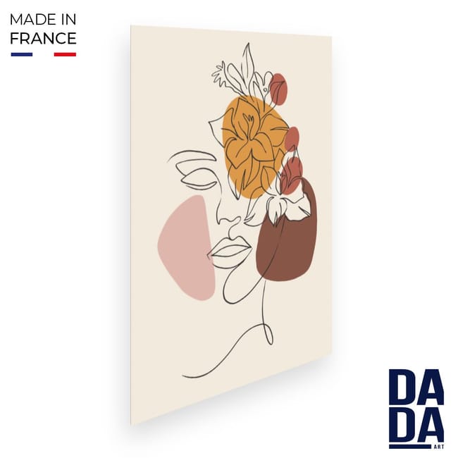 Affiche Visage Floral élégant 50x70cm Fabriqué En France Dada Art