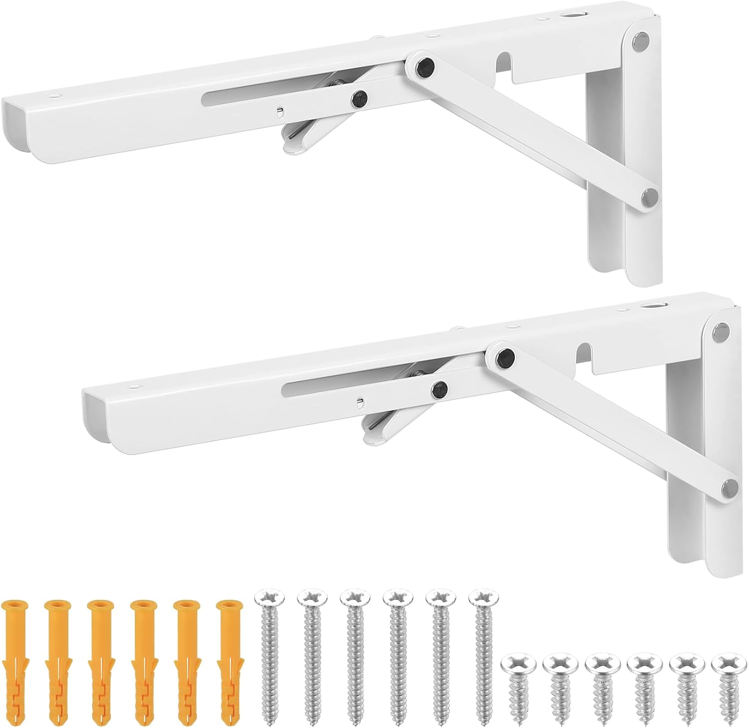 Lot de 2 supports pliables 300 mm, support d'étagère mural rétractable ...