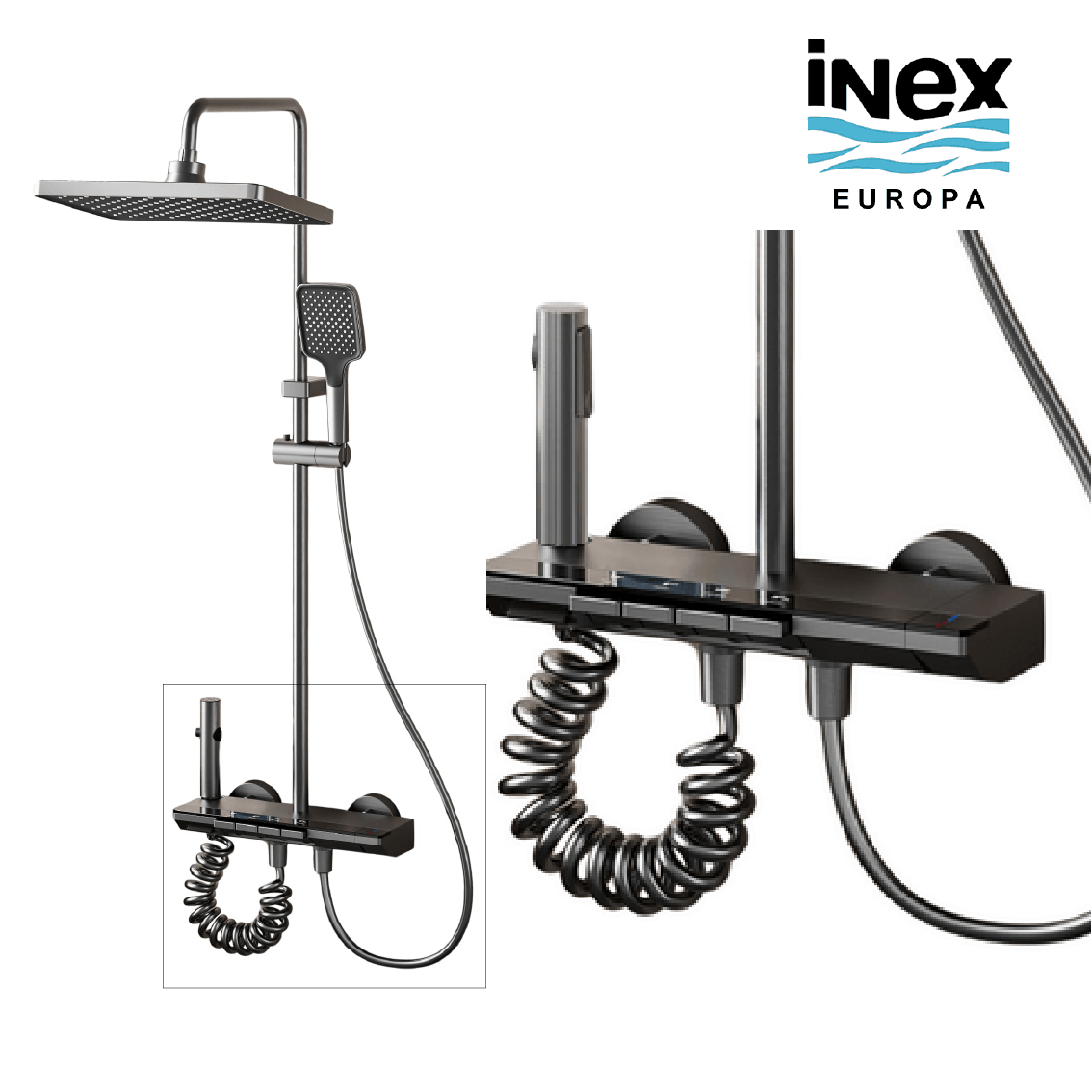 INEX EUROPA Columna Ducha Cuadrada, 4 Modos de Operación -10 años ...