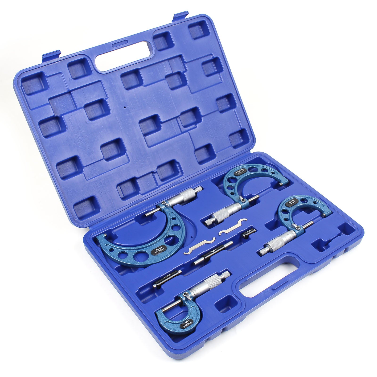 Micrometro da 0 a 100 mm 4 pezzi set strumenti di precisione 0,01 ...