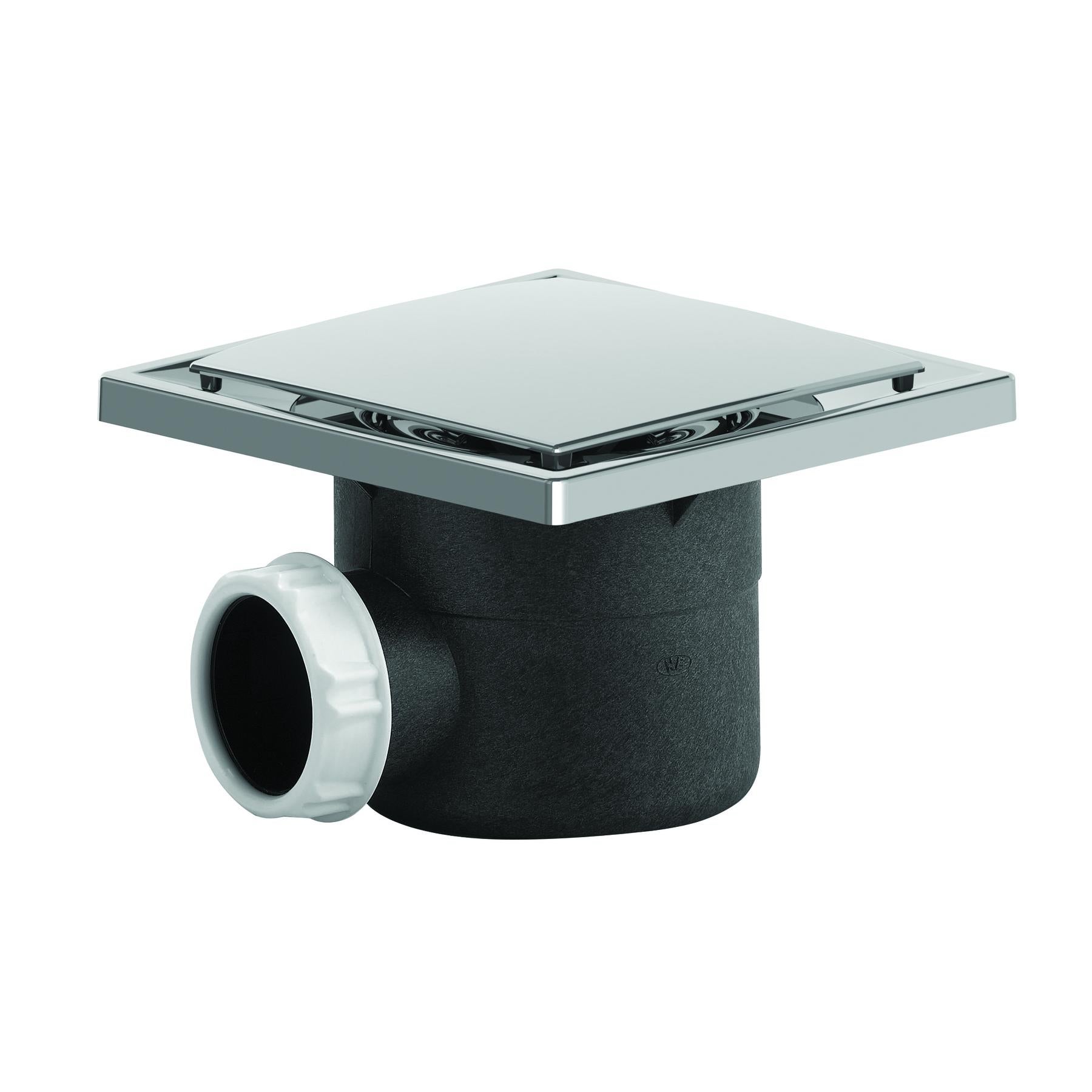 Bonde de sol, cadre ABS 143x143mm, H. 105mm, sortie Ø40mm | Bricoman