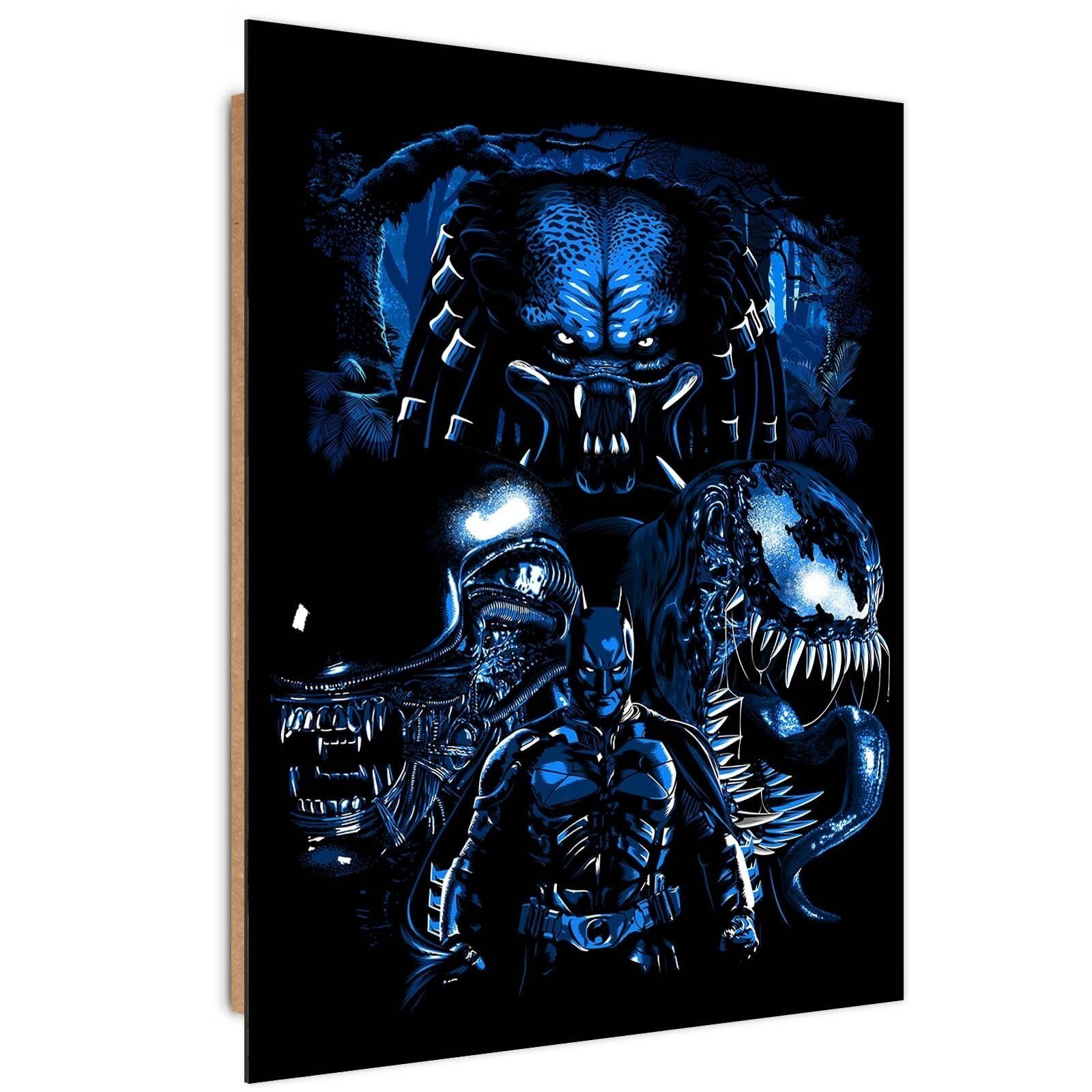 Tableau bois Mix Predator Alien Batman Spiderman | Leroy Merlin