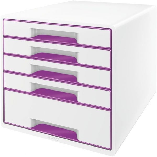 Module de classement 4 tiroirs format A4+ Wow Cube - Violet | Leroy Merlin