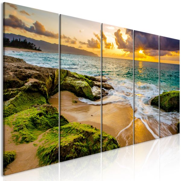 Tableau Turquoise Sea (5 Parts) Narrow 200x80 cm | Leroy Merlin