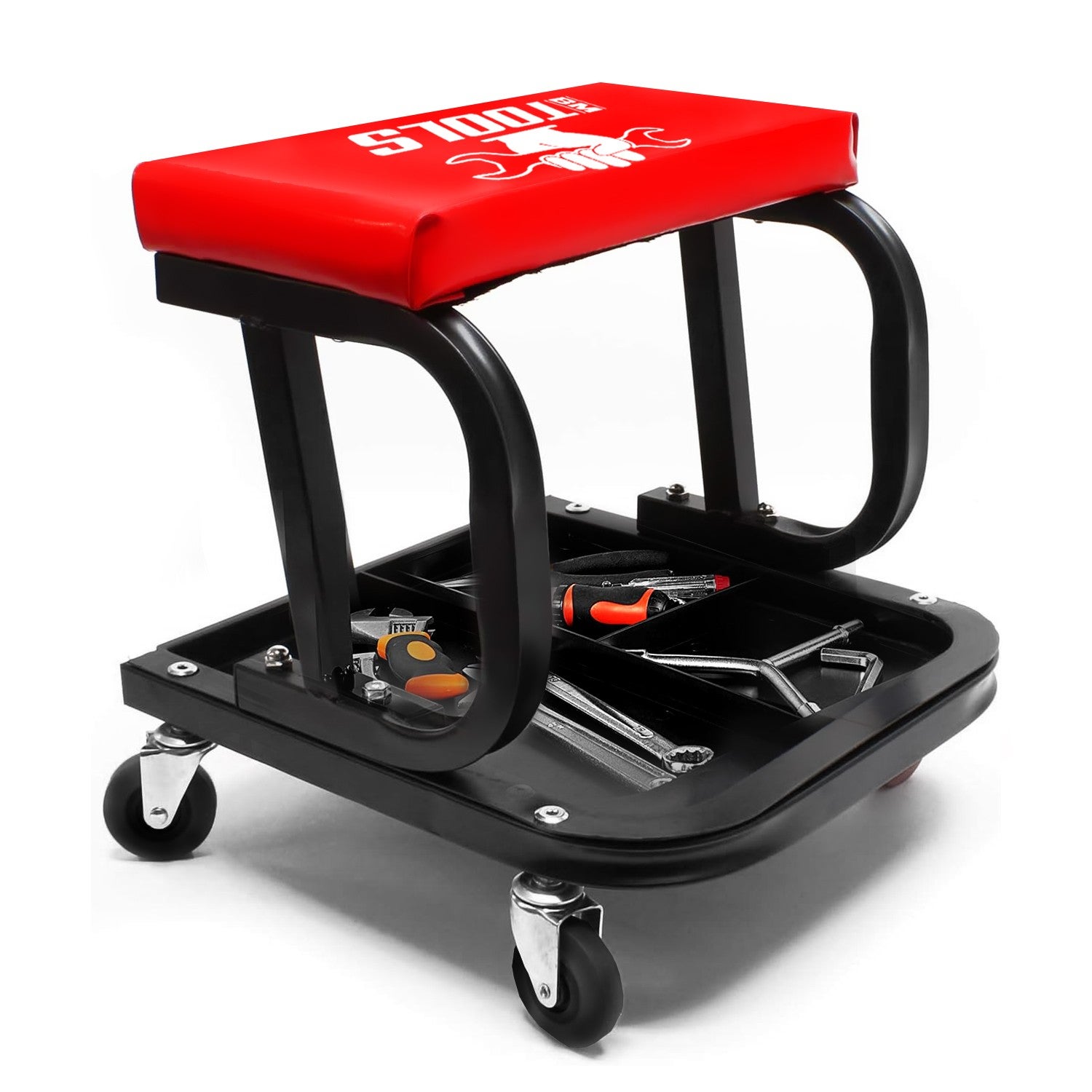 Tabouret de garagiste BM TOOLS avec Plateau Outils de Rangement, Siège ...