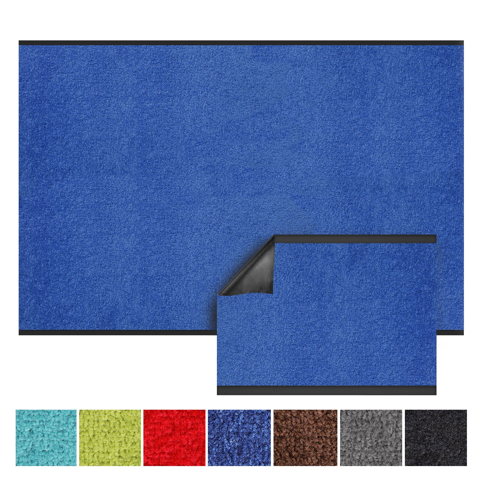 Tapis de Porte Paillasson d'entrée Monochrom Bleu 200 x 450 cm | Leroy ...