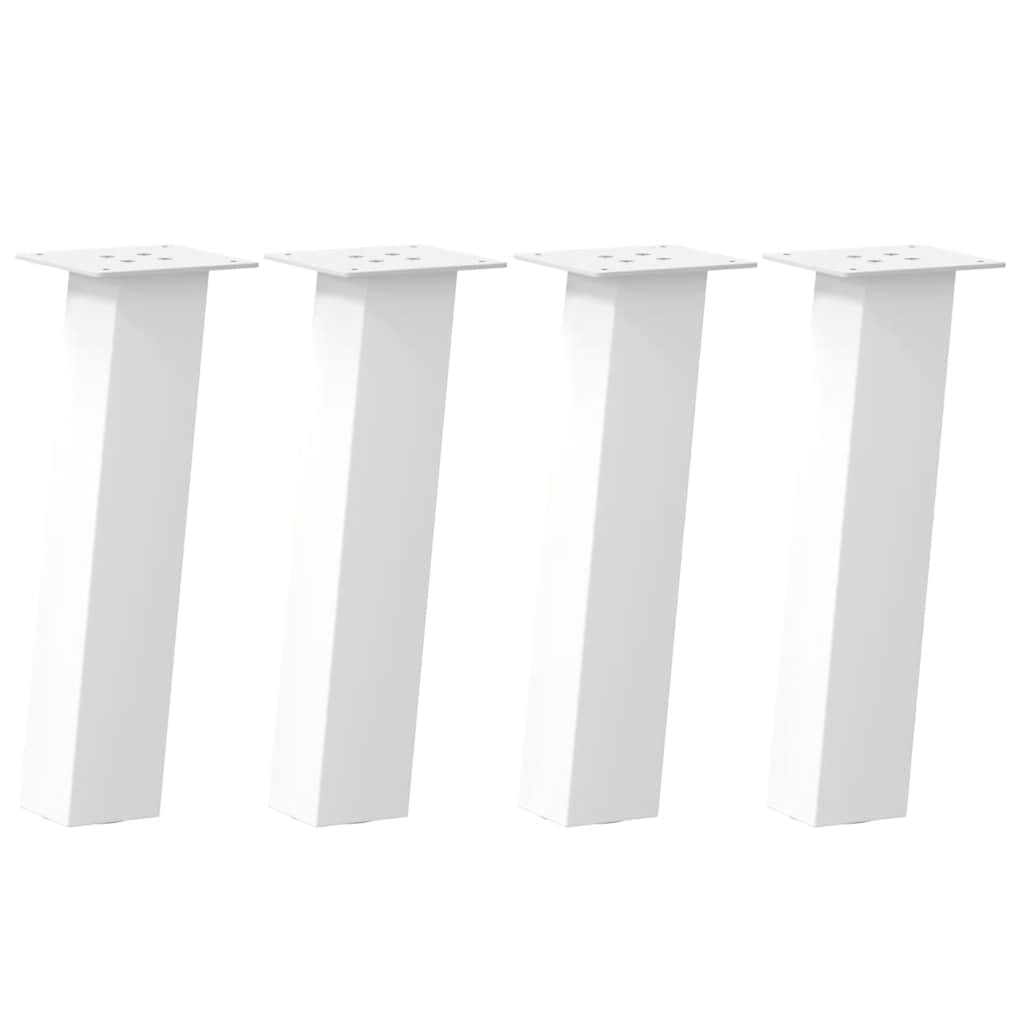 Pieds de table basse 4 pcs | Pied de meuble blanc 42 cm acier CFW203695 ...