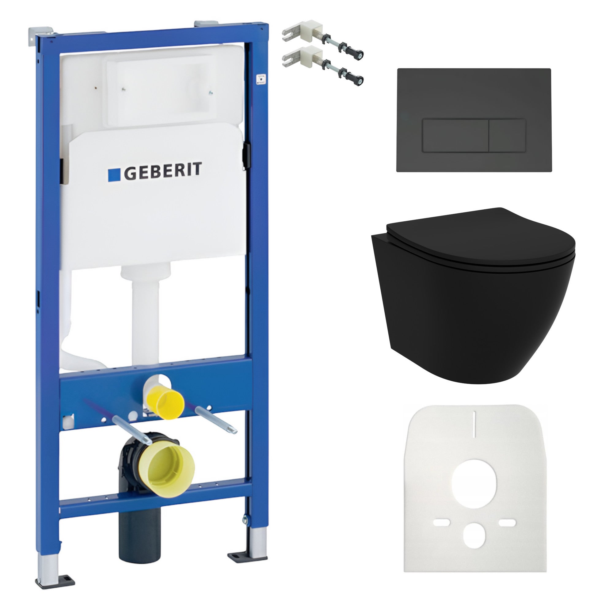 GEBERIT Duofix Basic Support Bâti-support + Lavita WC Sinto Black ...