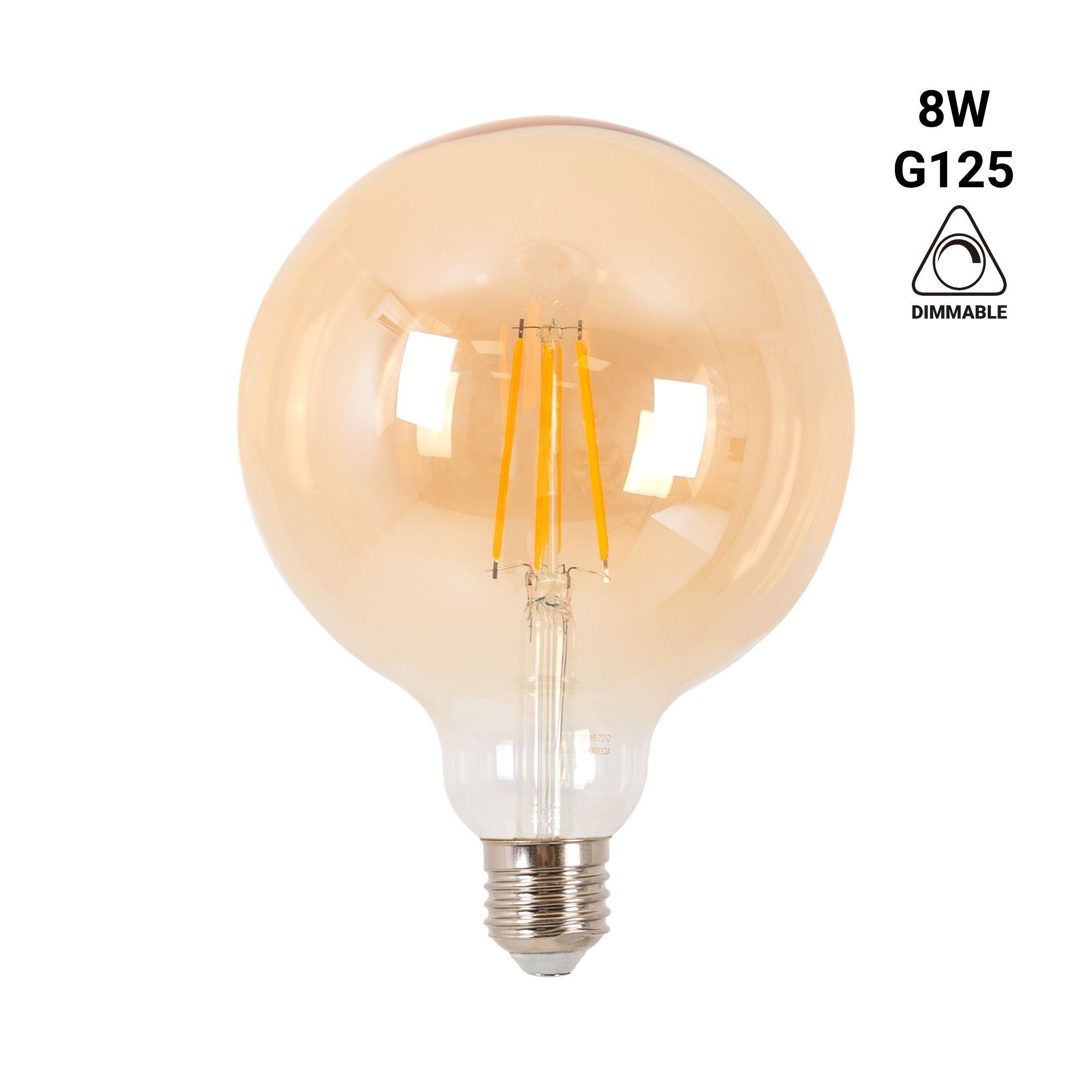 Ampoule LED Vintage Globe Filament - E27 G125 - 8W - Dimmable - Blanc Froid | Leroy Merlin