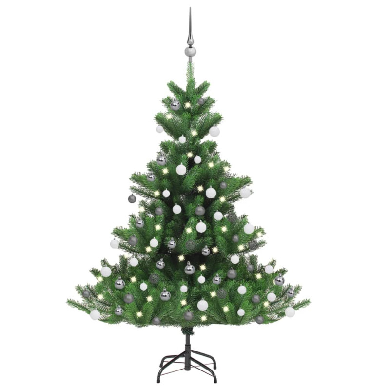 Albero Natale Artificiale Nordmann LED Palline Verde 120 cm vidaXL ...