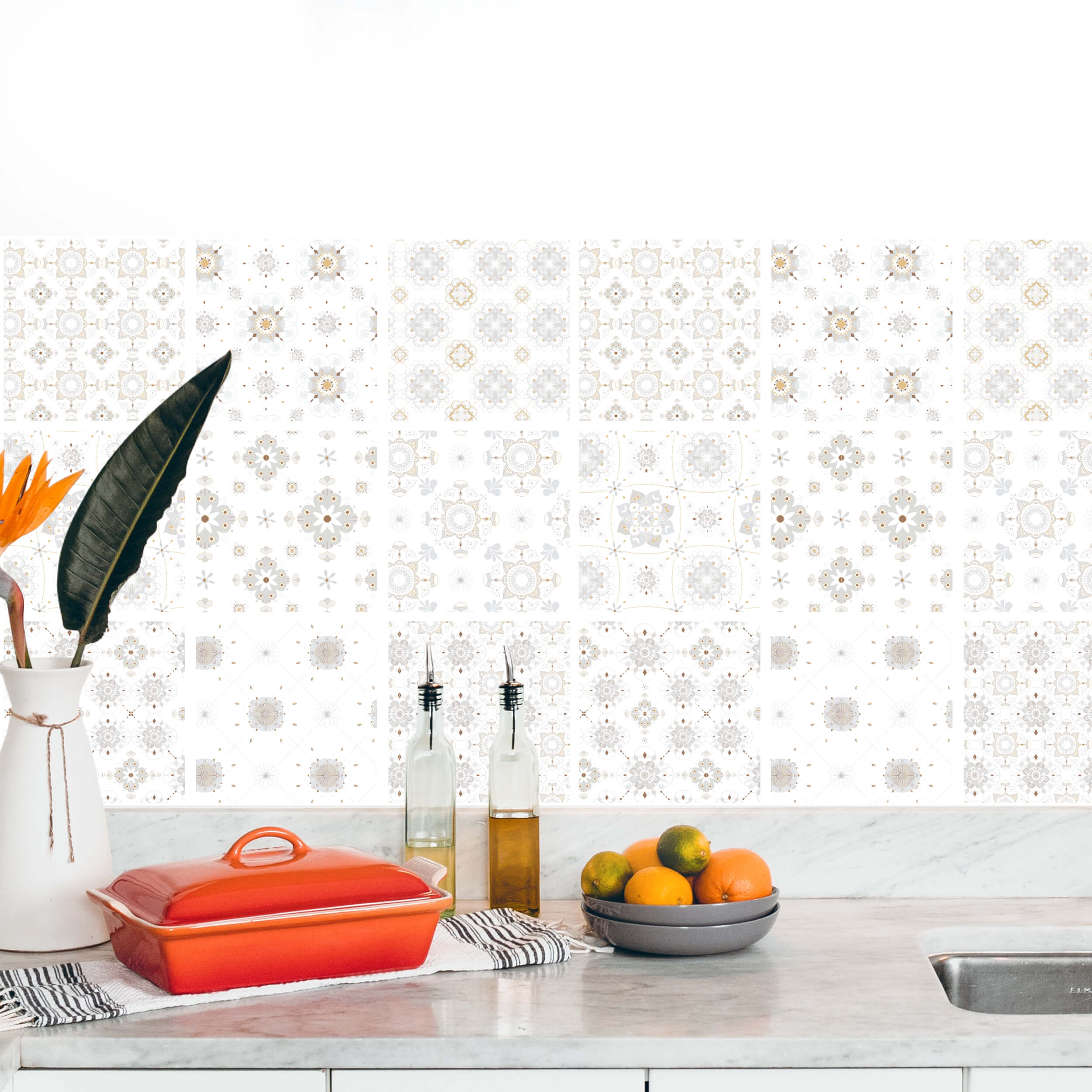 Stickers carrelage carreaux de ciment 20x20cm - Kit de 12 | Leroy Merlin