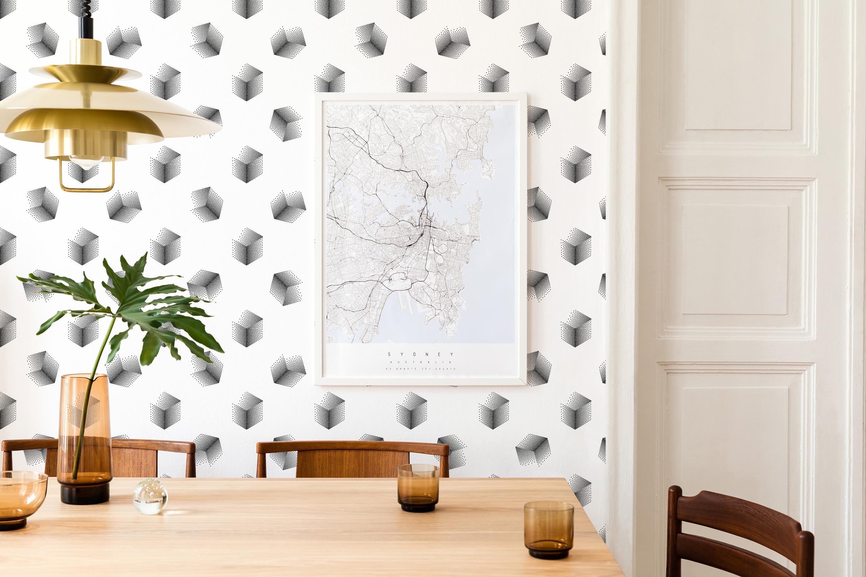 Geometric Gridlock Wallpaper | Leroy Merlin