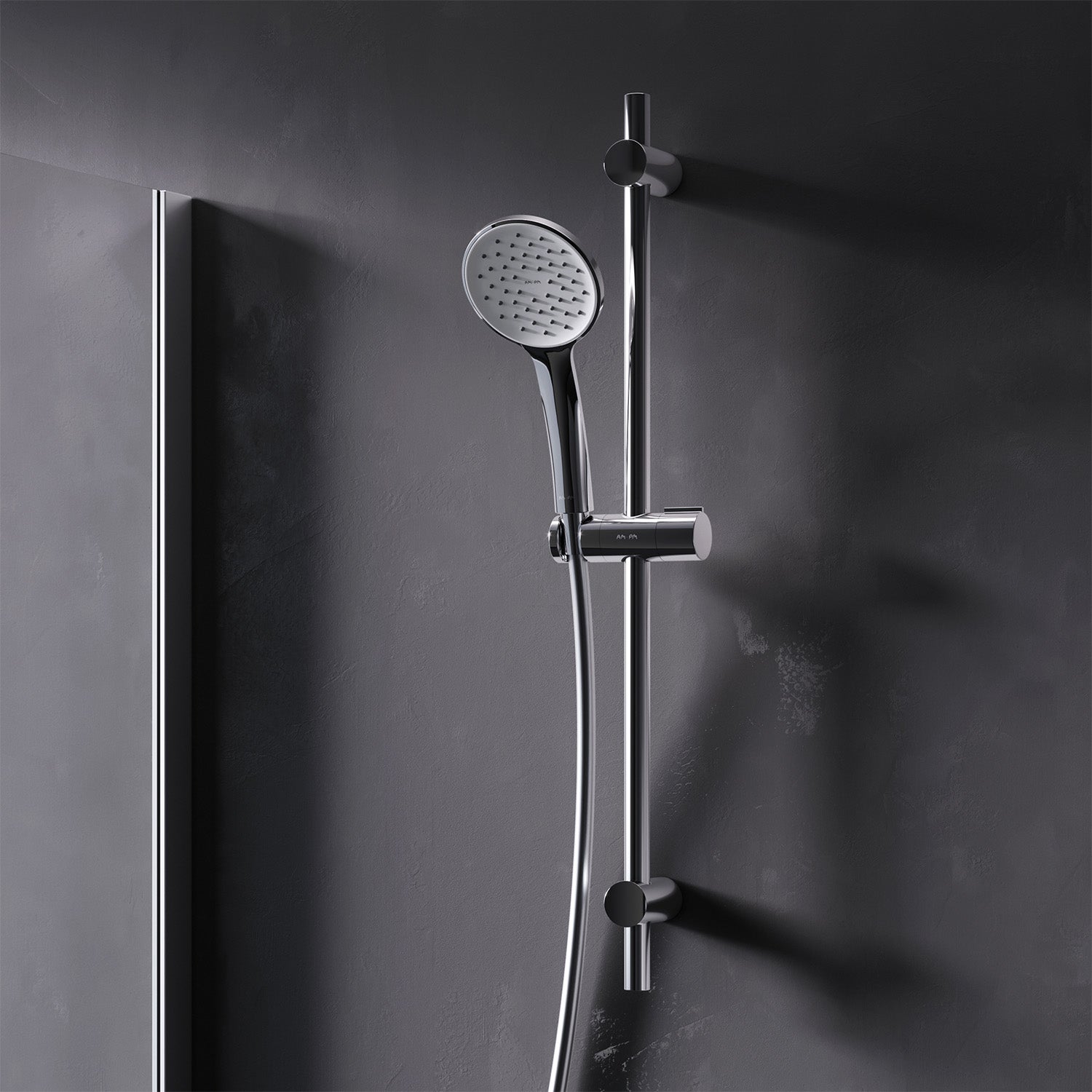 Set de douche: Pommeau de douche 1 jet, flexible et barre, Chromé ...