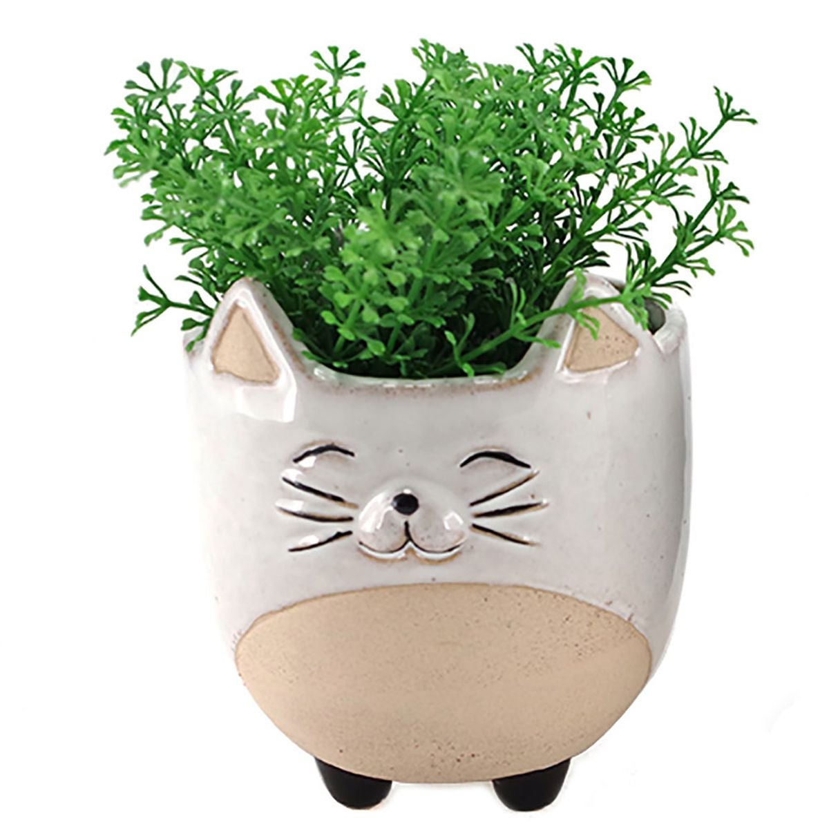Petit cache pot chat blanc 12.5 cm | Leroy Merlin