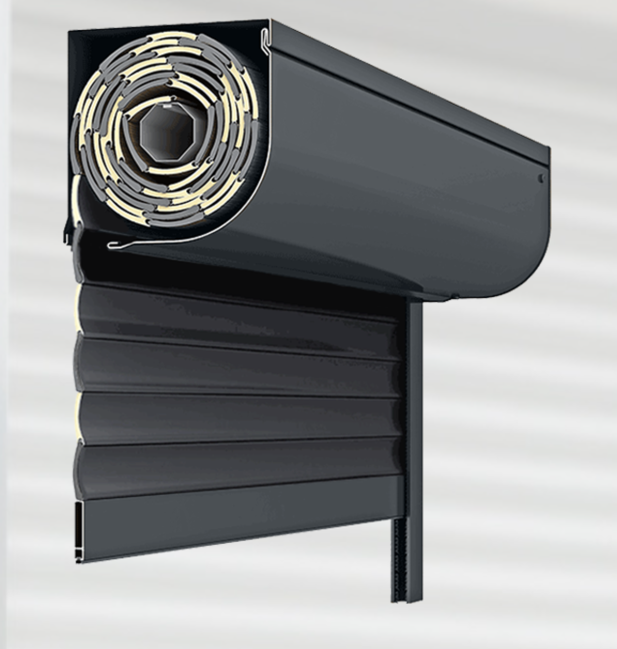 Volet roulant motorisé STANDART ROUND RAL 7016 Solus - Filaire [L ...