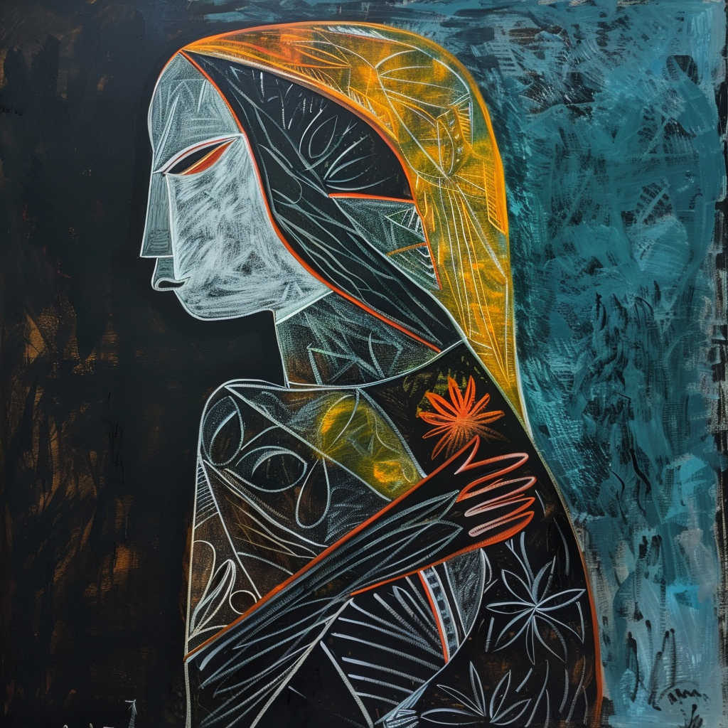 Lámina POLARTE 100x100. Silencio Lunar: Ecos de un Jardín Interno ...
