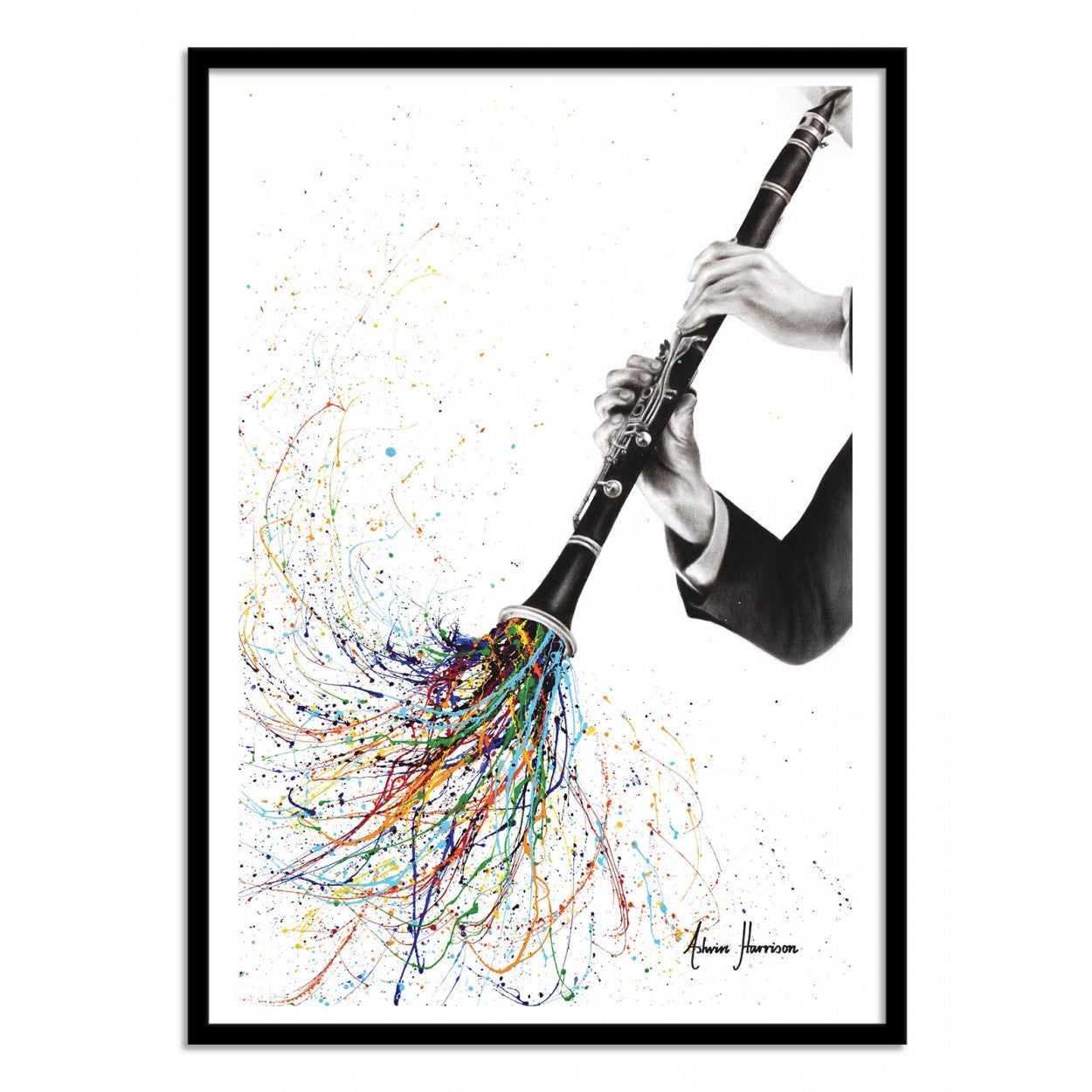Art-Poster - A Clarinet tune - Ashvin Harrison - avec cadre noir 50 x ...