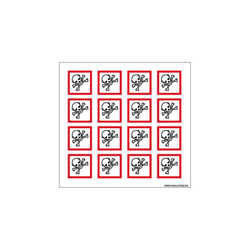 Planche de Pictogrammes MATIERES TOXIQUES (SGH06_PL) 40 x 40 mm | Leroy ...